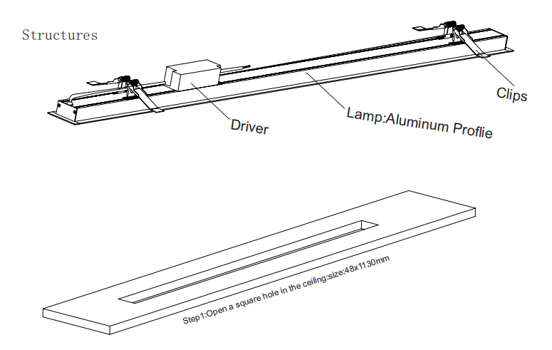 L50 Recessed Reﬂector Linear Light | Dolight Led Panel