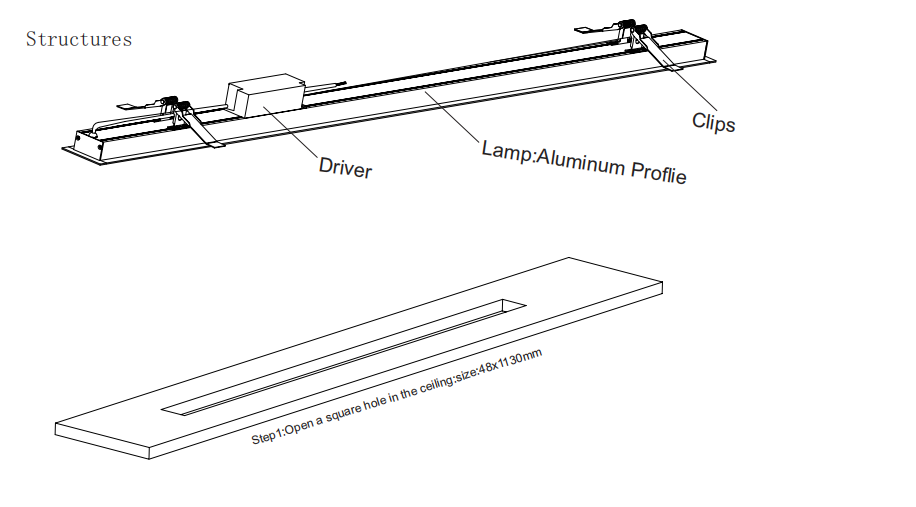 L50 Recessed Opal Linear Light Series | Dolight Led Panel