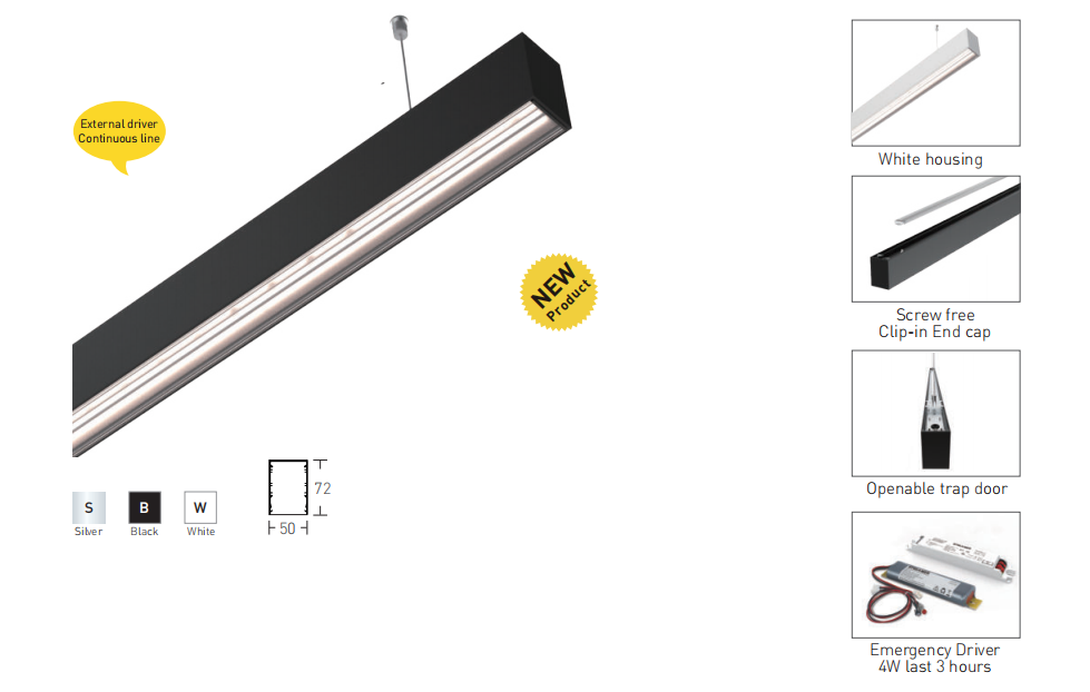 Best L50 Asymetric Diffuser Linear Light Manufacturer | Dolight Led Panel